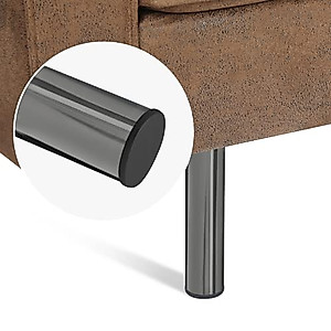 SILKIR 3-Person Sofa Couch for Living Room | Perfect for: Apartment/Studio/Office & Small Space | Leather Fabric | Fast and Easy Assembly | (Brown) Modern Contemporary Mid-Century