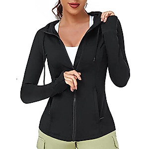 VUTRU Women's Full Zip Up Workout Hoodie Athletic Running Track Jacket