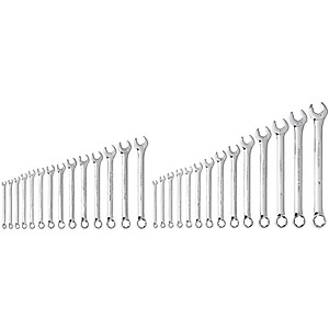 GEARWRENCH 28 Pc. 6 Pt. Combination Wrench Set, SAE/Metric - 81923, Chrome