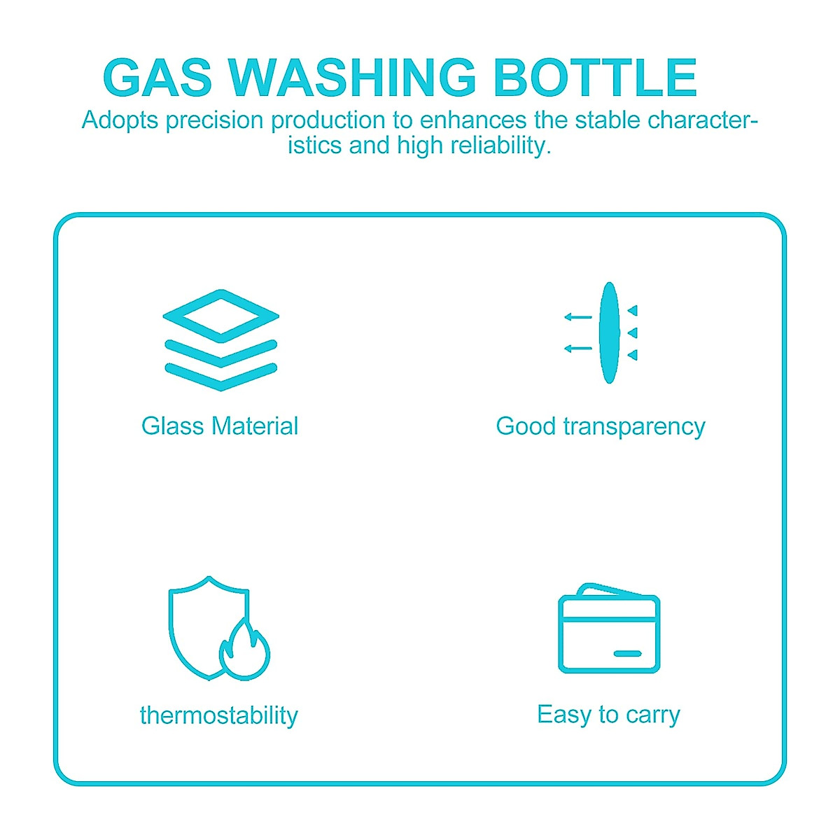 iplusmile 1pc Chemical Experiment Gas- washing Bottle Labs Glassware Gas Wash Bottles