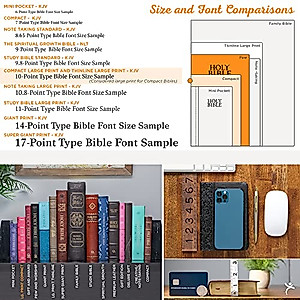 KJV Holy Bible, Large Print Compact, Saddle Tan Faux Leather w/Ribbon Marker, Red Letter, King James Version
