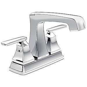 Delta Faucet Ashlyn Centerset Bathroom Faucet Chrome, Bathroom Sink Faucet, Diamond Seal Technology, Metal Drain Assembly, Chrome 2564-MPU-DST