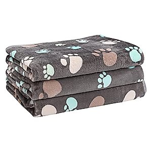 3 Pack Dog Blanket Soft Warm Flannel Cat Blanket, Great Pet Throw for Cats,Puppy,Small Medium Large Dog, 30 x 20 Inches