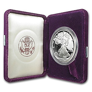 1990 S American Silver Eagle With Velvet Box & COA $1 US Mint Proof