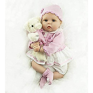Pinky Reborn 22 Inch 55cm Realistic Reborn Baby Dolls Look Real Girl Soft Silicone Vinyl Reborn Toddler Baby Doll Realistic Real Lifelike Looking Newborn Dolls Baby Girl Toy Best Xmas Gift