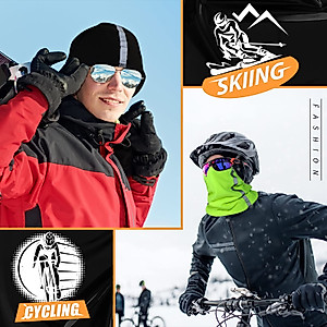 4 Pcs Visibility Reflective Neck Gaiter Winter Fleece Neck Scarf Thermal Face Scarf Neck Scarf with Drawstring for Men Women (Multicolor)