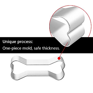 FAZHBARY 6 Counts Bone Cookie Cutter Small Dog Bone Cookie Cutters Metal Dog Bone Shaped Cookie Candy Food Mold Cutters for Treats Baking Crafts