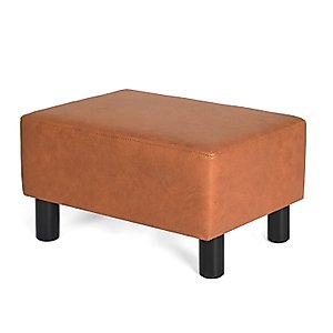 Joveco Small Footstool Ottoman Footrest Modern Rectangular Foot Stools for Living Room Bedroom (Orange)