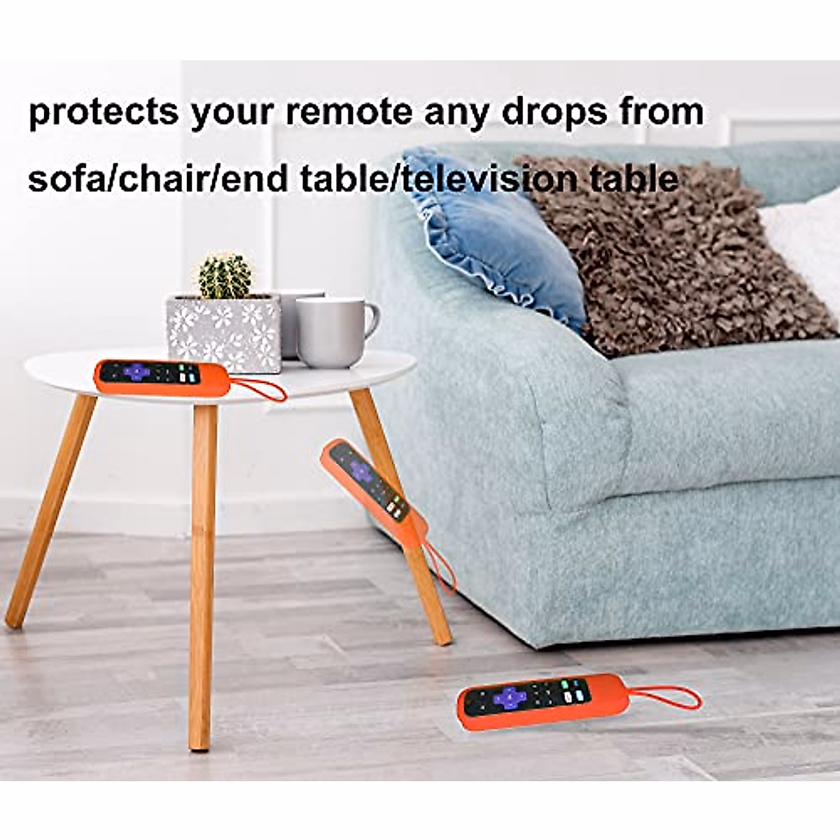 2 Pack Case for Roku Express/Streaming Stick/Premiere - Silicone Remote Cover for TCL Hisense Roku TV Remote Sleeve Skin Smart TV Remote Control Replacement Cover Case Glow in The Dark - Blue Green