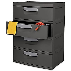 4 Drawer Unit Plastic (Color : Flat Gray)