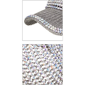 Women Men Studded Rhinestone Crystals Adjustable Ponytail Mesh Baseball Cap Shiny Bling Casual Sports Cap Breathable Sun Hat