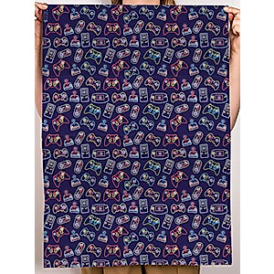CENTRAL 23 Video Game Wrapping Paper - 6 Black Gift Wrap Sheets With Tags - Neon Lights Gamer - Boys Wrapping Paper - Recyclable