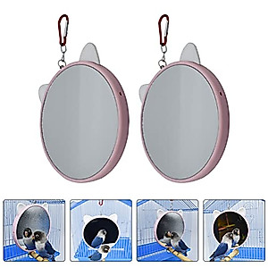 Mipcase Bird Mirror Bird Mirror 2Pcs Bird Mirror Pet Bird Mirror Toy Cage Parrot Cage Toys Swing Fun Play Toy for Parakeet Cockatiel Bird Cages Accessories Parakeet Mirror Bird Toy