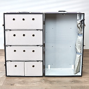 Rhino Trunk & Case Dance Star Wardrobe Trunk with Mounted Wheels, Competitions, Recitals, & Performances 35"x21"x16" (Navy Blue)