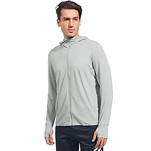 qualidyne Men's UPF 50+ UV Full Zip Sun Protection Jacket Hoodie with Pockets Lightweight Fishing Hiking Cooling Shirts