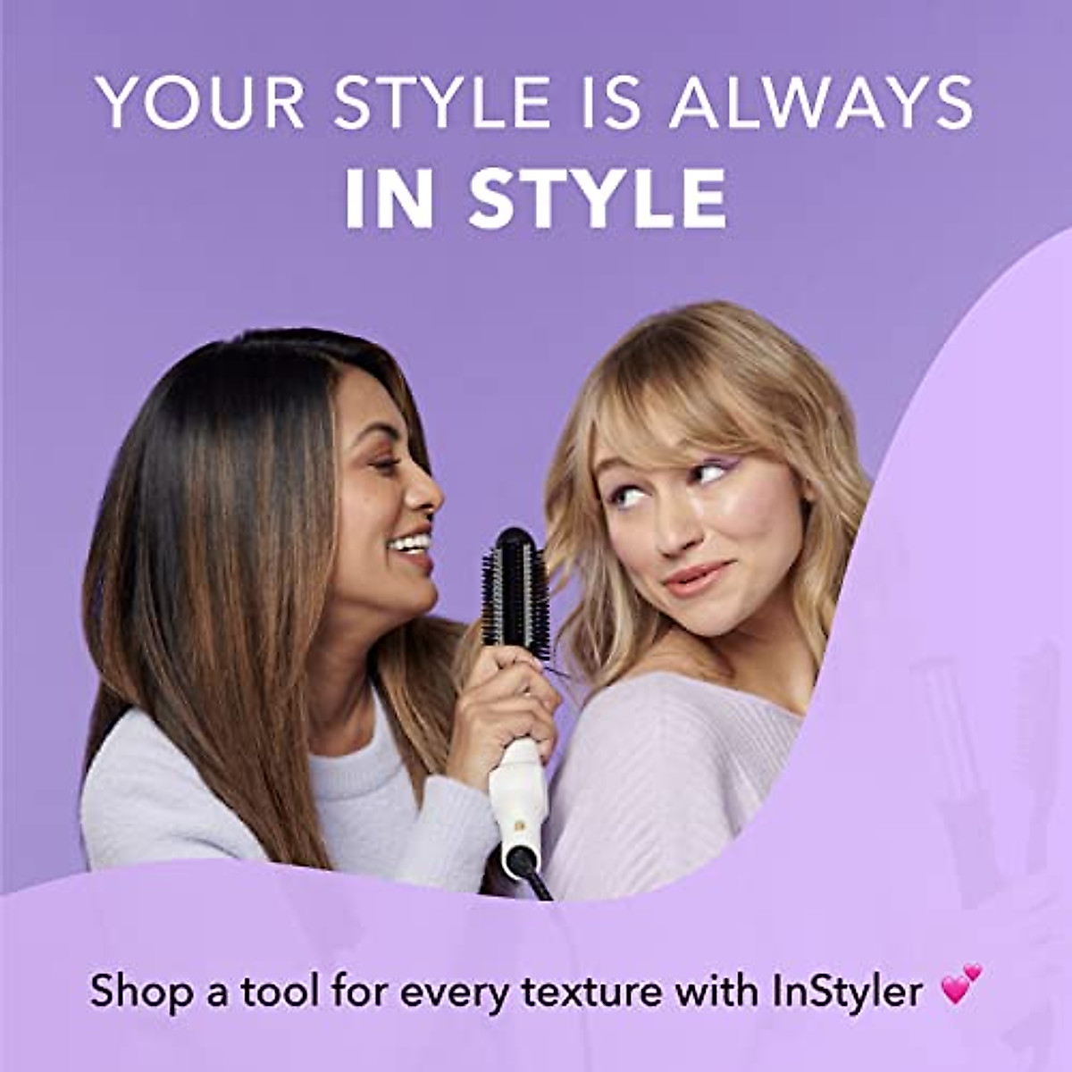 InStyler Max 1.25" Purple 2-Way Professional Rotating Iron with Sectioning Comb - Heated Tourmaline Ceramic Barrel Straightens Without Creasing for Blowout Styling - For All Hair Types