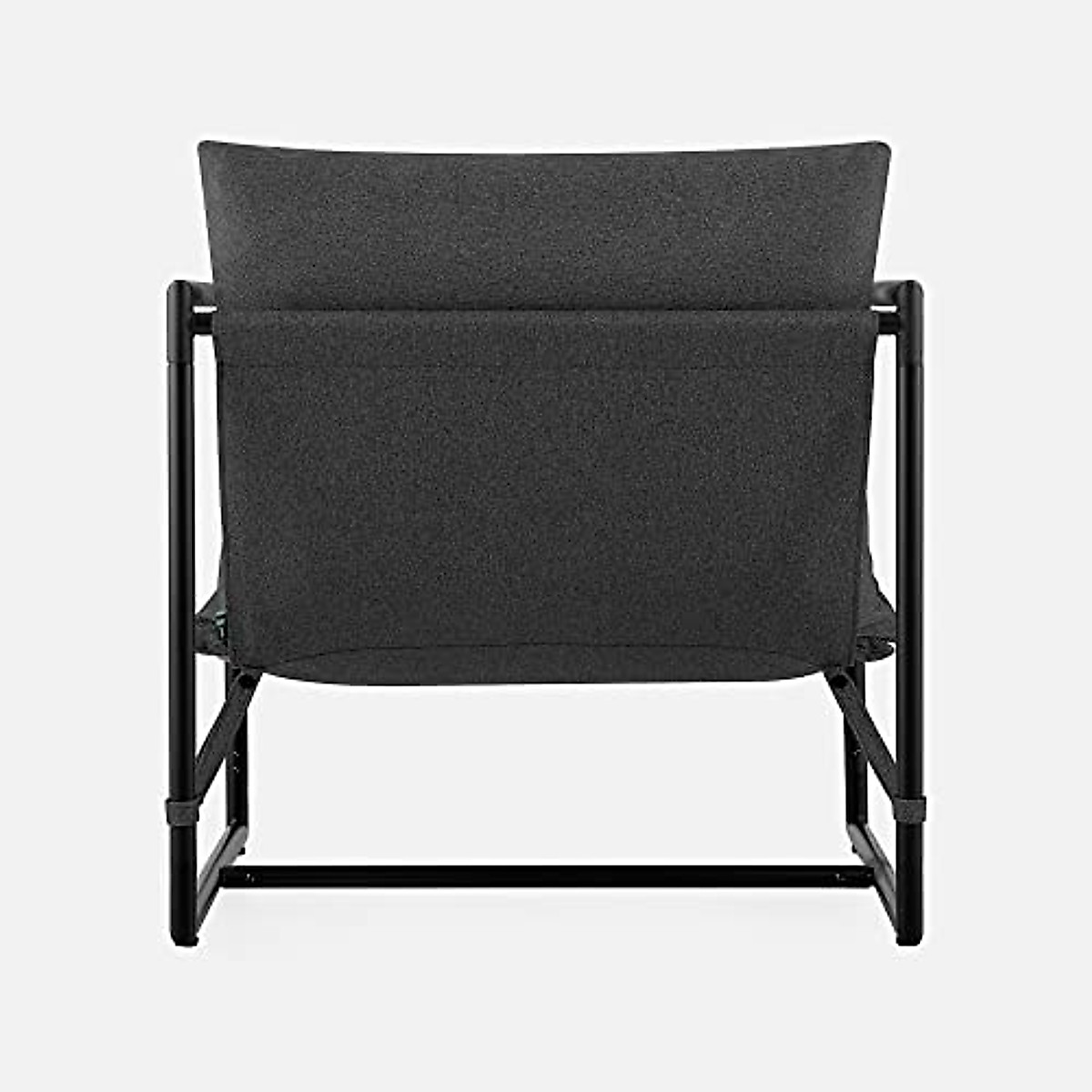 ZINUS Aidan Sling Accent Chair / Metal Framed Armchair with Shredded Foam Cushioning, Dark Grey