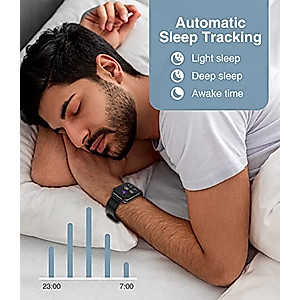 Smart Watch (Answer/Make Call), 1.68" Fitness Tracker Smartwatch for Android iPhone with Blood Pressure Heart Rate Sleep Monitor Pedometer, IP67 Waterproof Smart Watches for Men