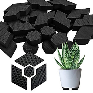 SNAIL GARDEN 40Pcs Invisible Pot Feet, Composable Hexagon Flower Pot Feet Risers for Muti-Styles Pots, Nonslip Gardening Pot Feet Pads for Indoor Outdoor Planters Garden Plant Pots Flowers