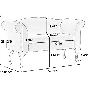 HOMYKA 53" Small Sofa Loveseat Modern Velvet Mid Century 2 Seater Sofa Couch with Tufted Button and Solid Wood Legs for Small Space, Dorm, Office, Bedroom, Green