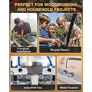 VIGRUE 238PCS M6-1.0 x 20/25/30/35/40/45/50mm Hex Socket Head Cap Screws, Stainless Steel 304 Allen Head Bolts Nuts Kit, Full UNC Thread