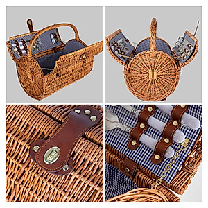 CYXI Grill Accessories,Picnic Basket,BBQ Tools Set, 13PCS Stainless Steel Grilling Kit for Travel, Picnics, RVs, Camping, BBQs, Parties and More