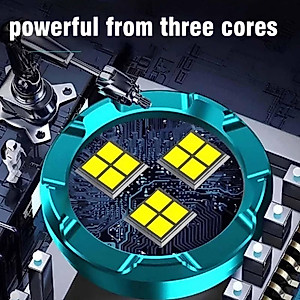 Three-Eyed Monster Mini Flash Super Power Flashlight, German Thumb Sized Flashlight, 3 Eyed Monster Mini Flashlight, Outdoor Small High Lumen Rechargeable Waterproof Pocket Flashlight (Silver+Black)