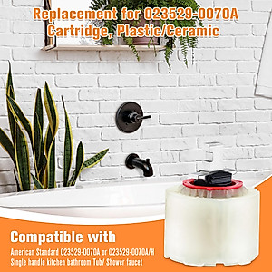 Enhon Replacement for 023529-0070A Cartridge, Compatible with American Standard Single Handle Kitchen Bathroom Tub/Shower, 47 MM, Volume and Temperature Control Pressure Balance Valve Cartridge