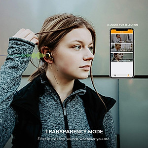 Jabees] Firefly Vintage Bluetooth Wireless Gaming Earbuds - Noise Cancelling Waterproof Headphones with 4 Mic for Call & Music - 40Hr Playtime with Charging Case, Low Latency, aptX, ENC(Black)