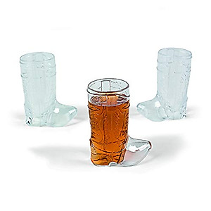 Fun Express Fun Express Plastic Mini Boot Glasses, Bachelorette Party, Cowbow and Cowgirl Birthday Supplies, 12 Pieces