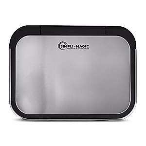 SIMPLI-MAGIC 50 Liter Soft-Close, Smudge Resistant Trash Can with Foot Pedal and Built in Filter-Stainless Steel, Sleek Finish, 50L/13.2 Gallon