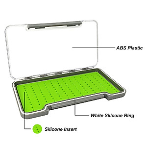 3 PC Fly Fishing Box Silicone Super Slim Waterproof Fly Fishing Tackle Trays Box Best Pocket Storage 7.36"X4.02"X0.63"(waterproof)