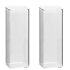 Tupalizy 2PCS Square Glass Cups Tumbler Highball Drinking Glasses for Water Wine Beer Cocktails Juice Iced Tea Coffee Mixed Drinks Kitchen Party Home Everyday Use Clear Glassware, 16.9oz