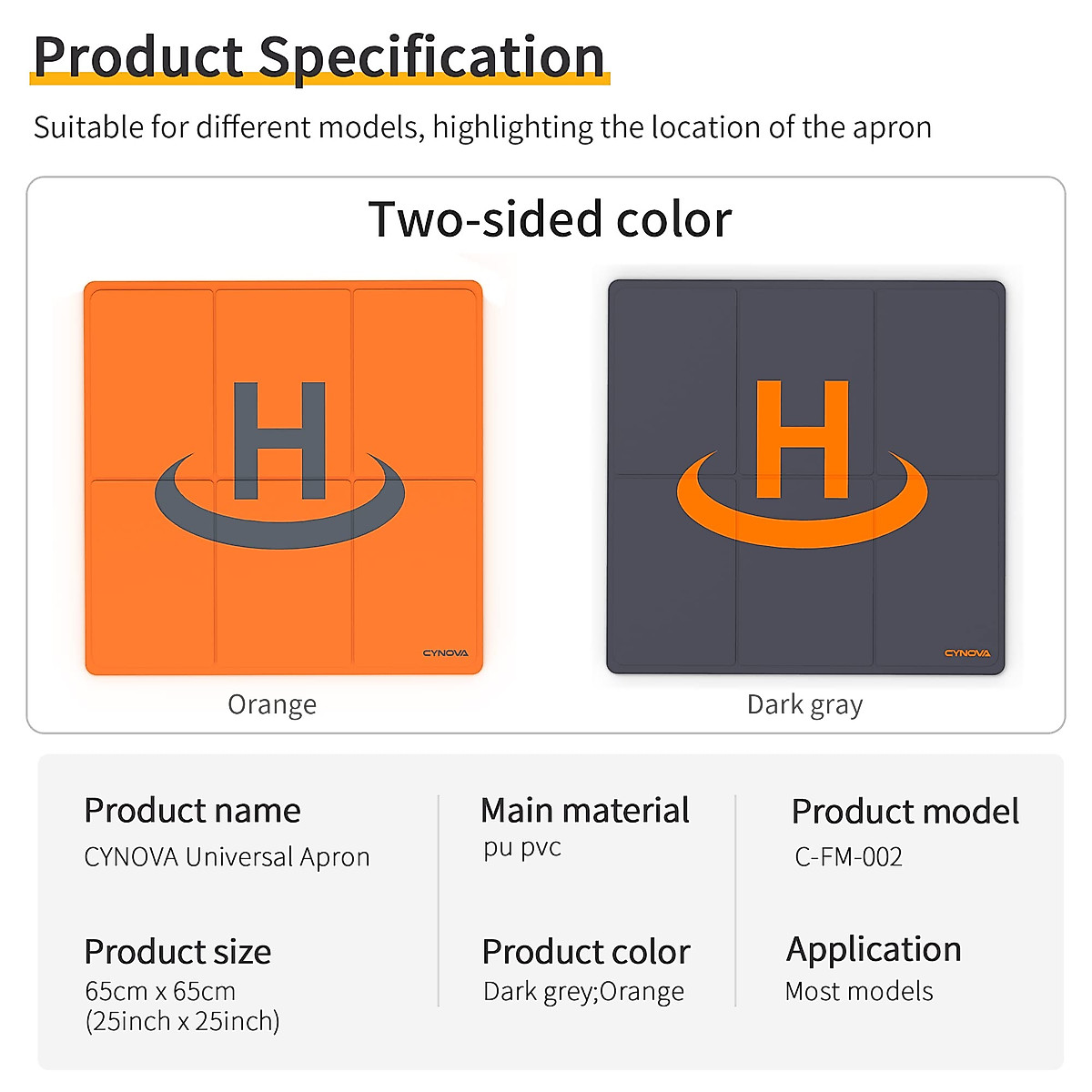 CYNOVA Drone Landing Pad Weighted for DJI AIR 3,Universal Waterproof Portable Landing Mat for DJI Mini 3 Pro/DJI Air 2s / DJI Drone Mini 2 / DJI Mini 4K / FPV Avata/Drone Accessories(65cm/25inch)