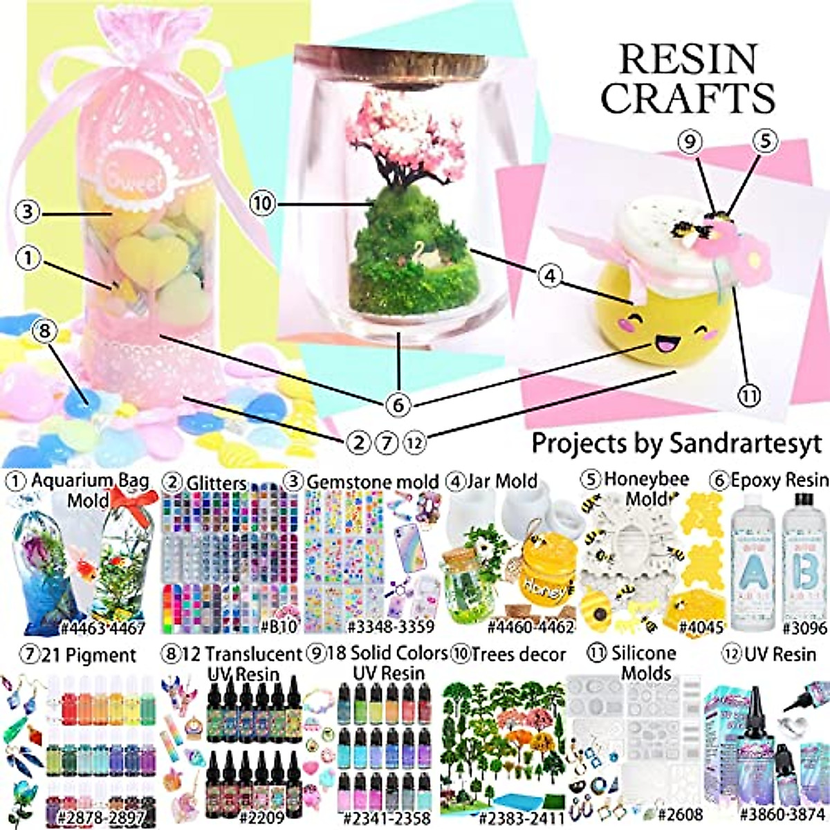 Jar Resin Molds Silicone, Storage Container Epoxy Casting Kits Set of 7