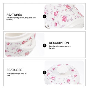 Angoily Ceramic Stew Pot with Lid and Handle Steam Soup Bowl Steaming Cup for Egg Custard Medicinal Birds Nest Pink