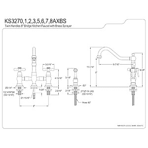 Kingston Brass KS3271AXBS Restoration Bridge Kitchen Faucet, Polished Chrome