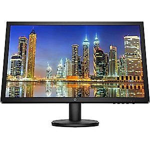 HP V24 24 inch TN Full HD 1920 x 1080 LED Backlit LCD Monitor 2-Pack Bundle with HDMI and VGA Ports, AMD FreeSync, 75Hz Refresh Rate, Low Blue Light and Desk Mount Clamp Dual Monitor Stand