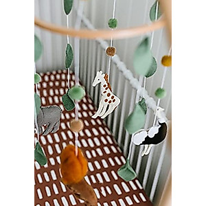 Sorrel + Fern Baby Crib Mobile - Safari Adventure (Elephant, Lion & Giraffe) - Nursery Decoration Ceiling Mobile and Baby Shower for Boys - for Boys & Girls