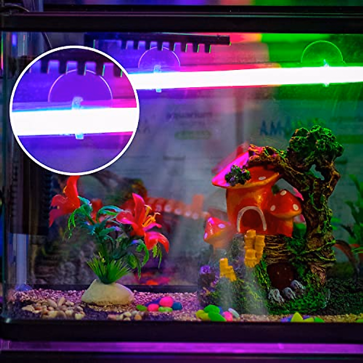 SAVITA 20 Pcs Aquarium Suction Cups Fish Tank Suction Hooks with Removable Hooks and 40 Adjustable Zip Ties for Aquarium Binding Moss, Plants, Shrimp Nest