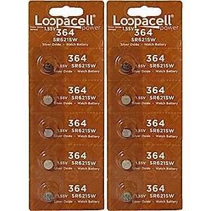 LOOPACELL 364 SR621SW Silver Oxide 10 Batteries
