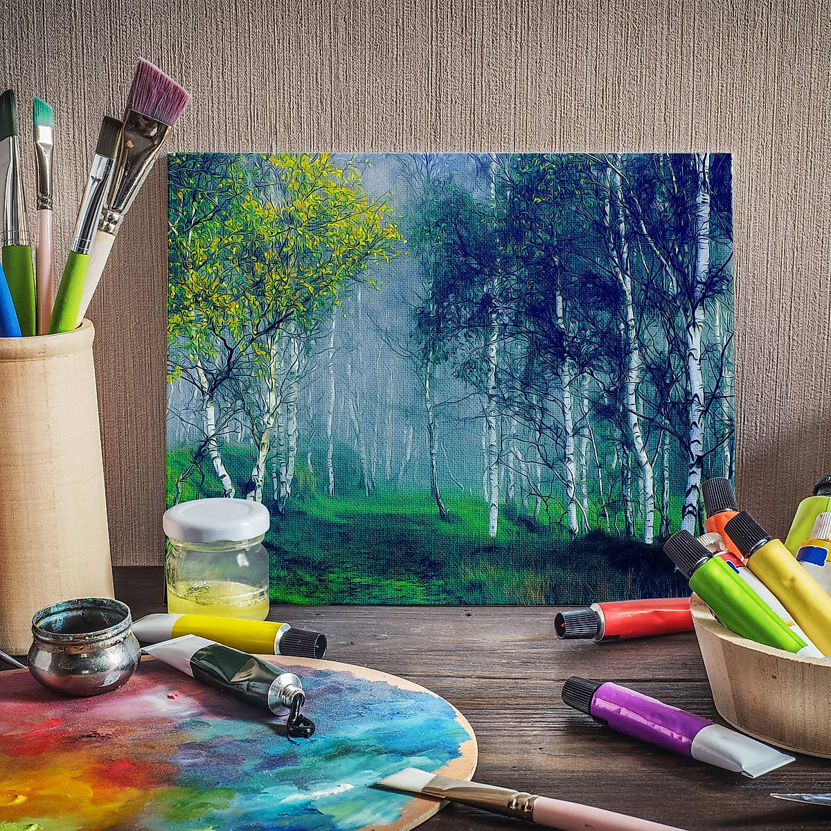 FIXSMITH-Painting-Canvas-Panels,8x10 Inch Canvas Board Super Value 12 Pack Canvases,100% Cotton,Primed Canvas Panel,Acid Free,Artist Canvas Boards for Professionals,Hobby Painters,Students & Kids.