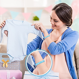 Zomiboo 36 Pieces Baby Shower Rubber Bracelets, It's a Boy It's a Girl Wristbands Elephant Baby Shower Decorations for Boy Girl Baby Shower Party Favor Gender Reveal Party Supplies (Boy Style)