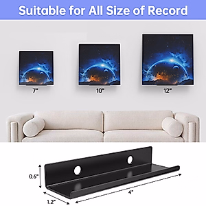 DIYIIRON 10 Pack Vinyl Wall Mount Holder Record Shelf, Album Wall Display Holder,Vinyl Display Shelf for Wall,Vinyl Record Wall Storage Set for Office Room Décor