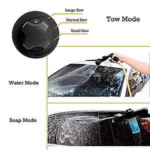 Car Wash Hose Soap Spray Nozzle 8 Function Car Wash Soap Sprayer Car Wash Foam Gun With 3.5 oz/100 cc Hose Soap Sprayer For Watering Plants Jet Lawn Patio Cleaning Showering Pet Pony