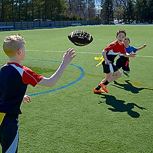 Franklin Sports Kids Football - Playbook Junior Football with Play Diagrams - Small Youth Football with Soft Cover - Black 10"x6"