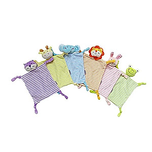 FOMUNI Baby Giraffe Security Blanket Soft Baby Lovey Animal Plush Blanket Unisex Lovie Gift for Toddler, Boys and Girls, 6.7 Inch X 9.84 Inch (Yellow)