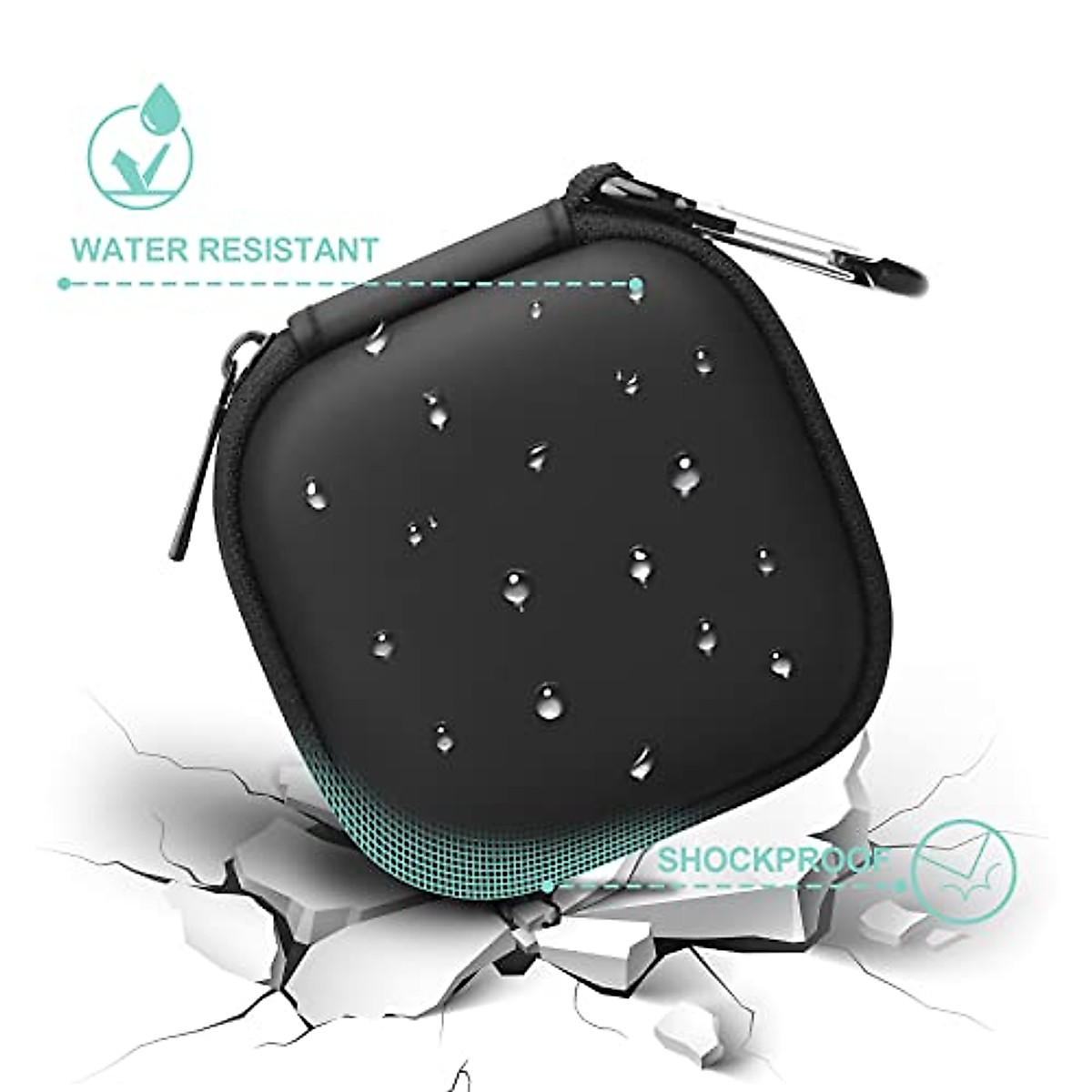 BOVKE Carrying Case for Bose QuietComfort Earbuds II/QC Earbuds 2 / QuietComfort Ultra Earbuds Wireless Noise Cancelling in-Ear Headphones, Mesh Pocket for Cables and Eartips, Black+Black (Case Only)