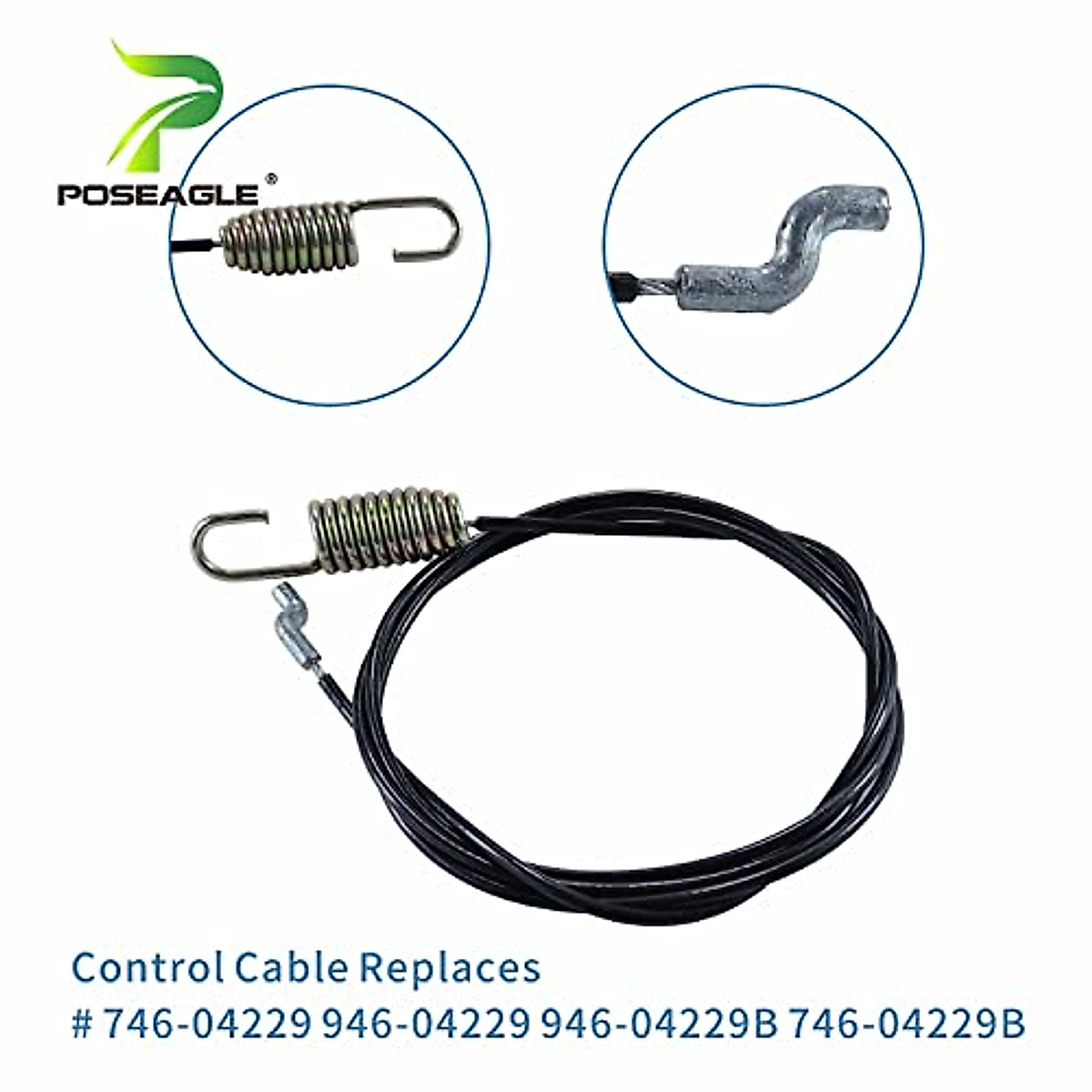 POSEAGLE 2 Pack 946-04229B Drive Clutch Cable Replaces MTD 746-04229 746-04229B 946-04229, Oregon 46-032 for Many 2-Stage Snow Throwers (2005–2012)