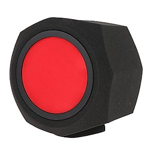 Vaveren Portable Recording Vocal Isolation Booth Microphone Pop Filter Shield Accessory, Octagonal Red